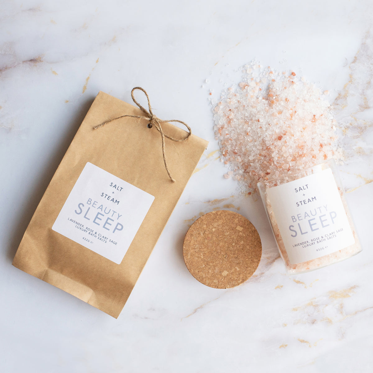 Bath Salt Jar & Refill Bag Gift Set | Salt + Steam